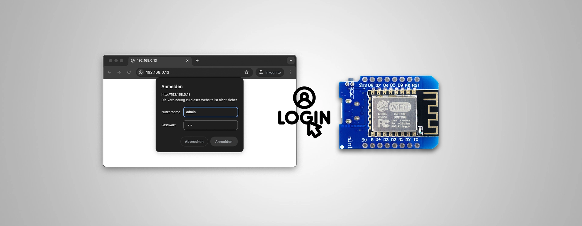 ESP8266 Webserver - HTTP-Authentifizierung mit Benutzername und Passwort